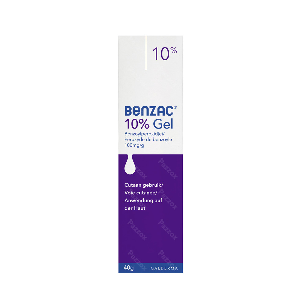 Benzax 10% Gel Peroxyde de Benzoyle 40g - Pazzox, pharmacie en ligne