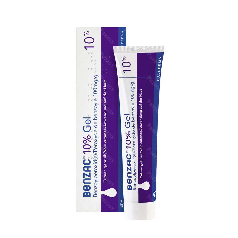 Benzax 10% Gel Peroxyde de Benzoyle 40g - Pazzox, pharmacie en ligne