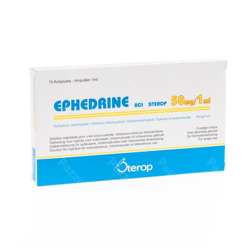 Ephedrine Hcl Amp 10 X 50mg/1ml - Pazzox, pharmacie en ligne