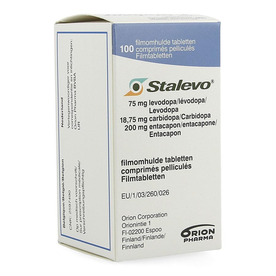 Stalevo 75mg/18,75mg/200mg Comp Pell 100 - Pazzox, pharmacie en ligne