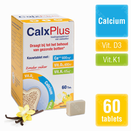 CalxPlus Vanille 60 Comprimés à croquer - Pazzox