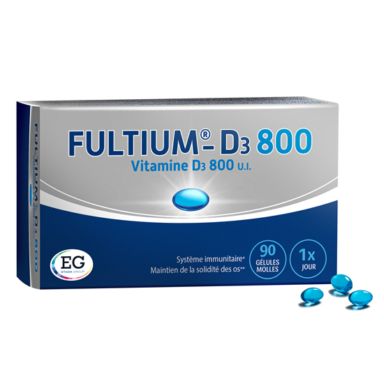 Fultium-D3 800 IU Vitamine D 90 Gélules Molles - Pazzox