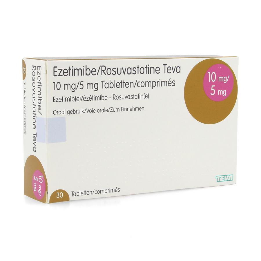 Ezetimibe Rosuvastatine Teva 10mg/ 5mg Comp 30 - Pazzox