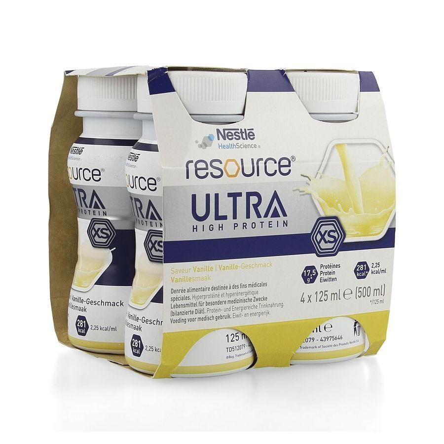 Resource Ultra Vanille 4x125ml - Pazzox, pharmacie en ligne